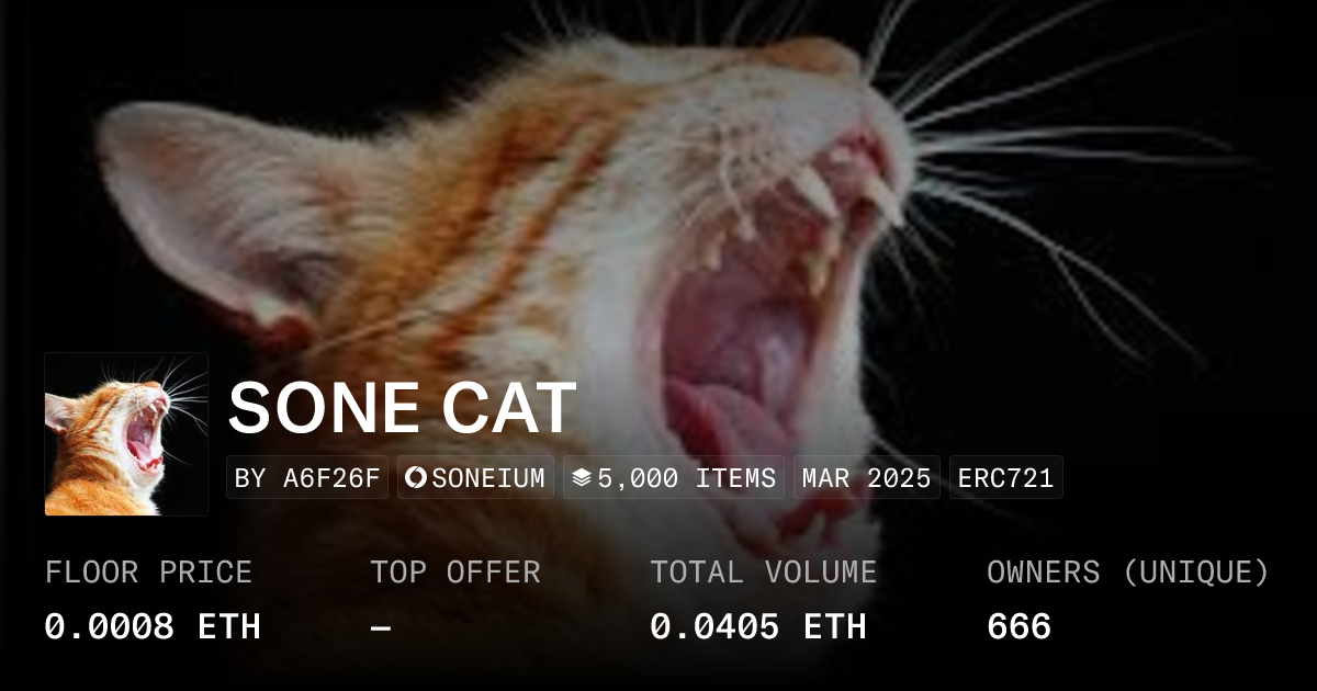 SONE CAT - Collection | OpenSea