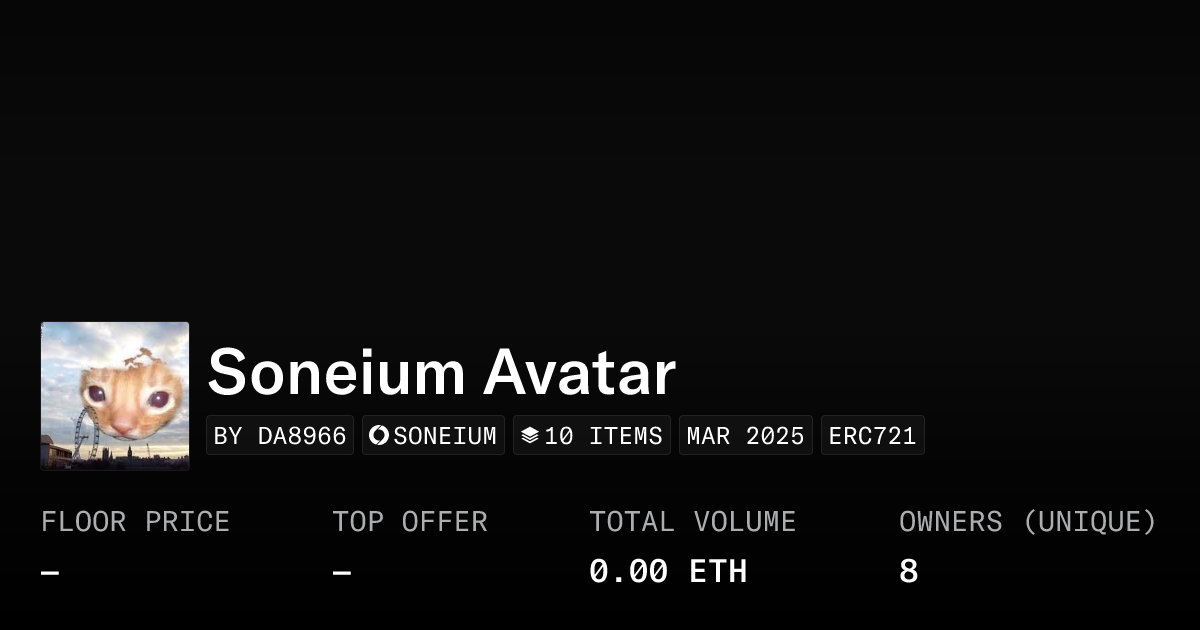 Soneium Avatar - Collection | OpenSea