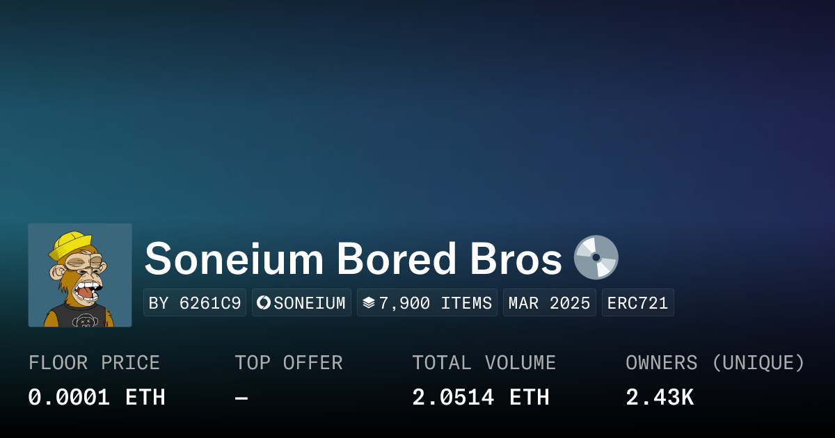 Soneium Bored Bros 💿 - Collection | OpenSea