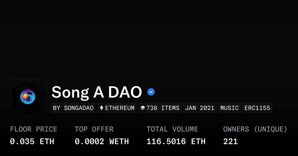 Song A DAO - Collection | OpenSea