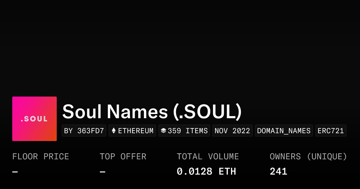 Soul Names (.SOUL) - Collection | OpenSea