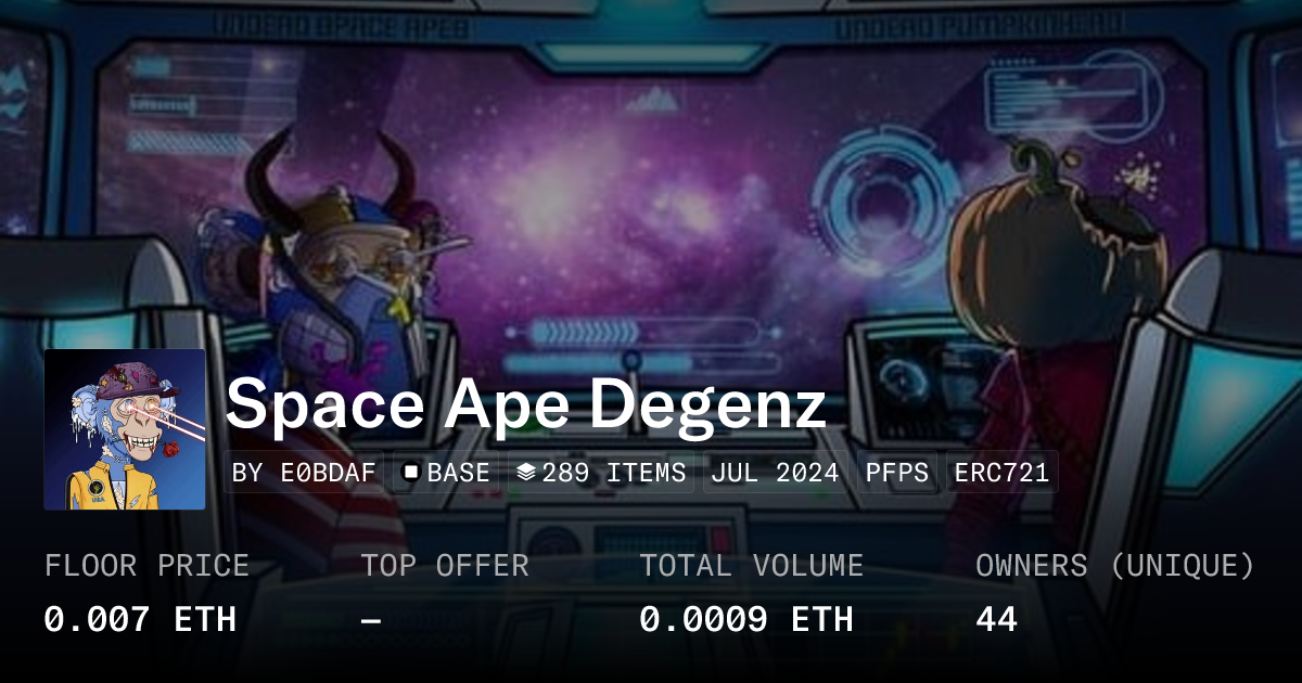 Space Ape Degenz 0.007 ETH - Collection | OpenSea