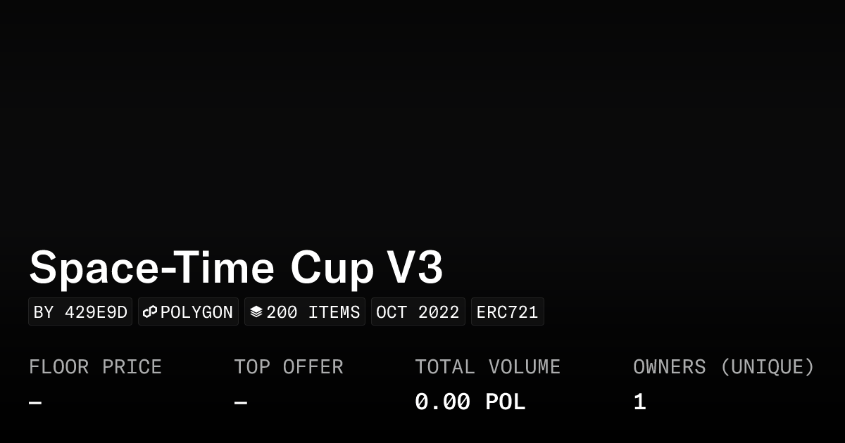 Space-Time Cup V3 - Collection | OpenSea