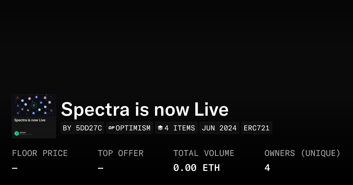 Spectra is now Live - Collection | OpenSea