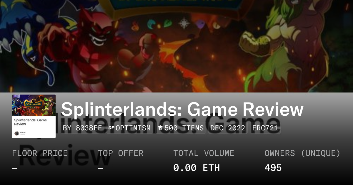 Splinterlands: Game Review - Collection | OpenSea