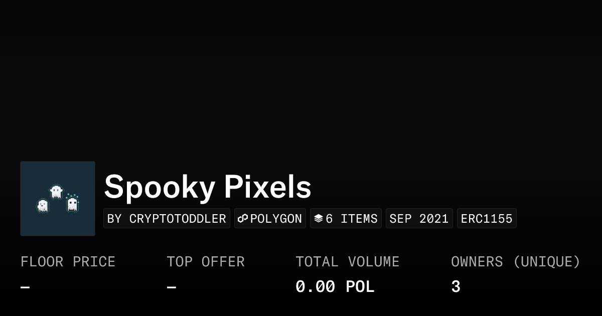 Spooky Pixels - Collection | OpenSea