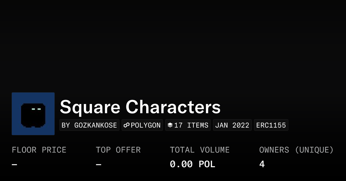 Square Characters - Collection | OpenSea