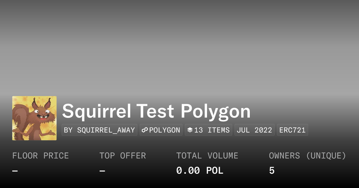 Squirrel Test Polygon - Collection | OpenSea