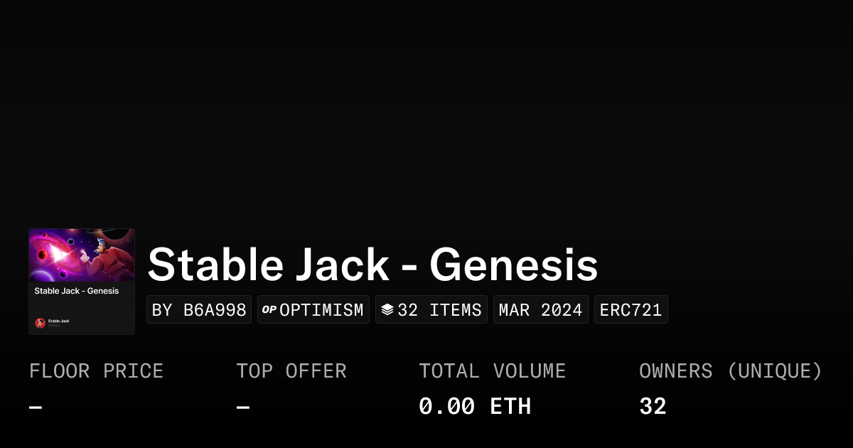 Stable Jack - Genesis - Collection | OpenSea