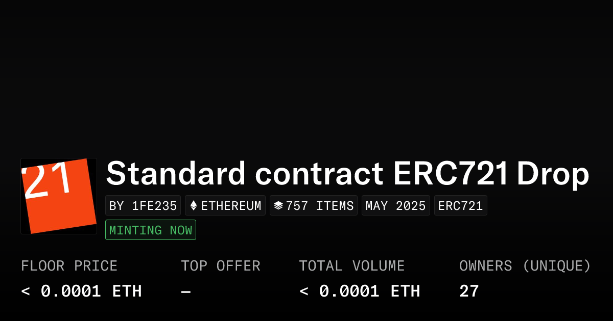 Standard contract ERC721 Drop - Collection | OpenSea
