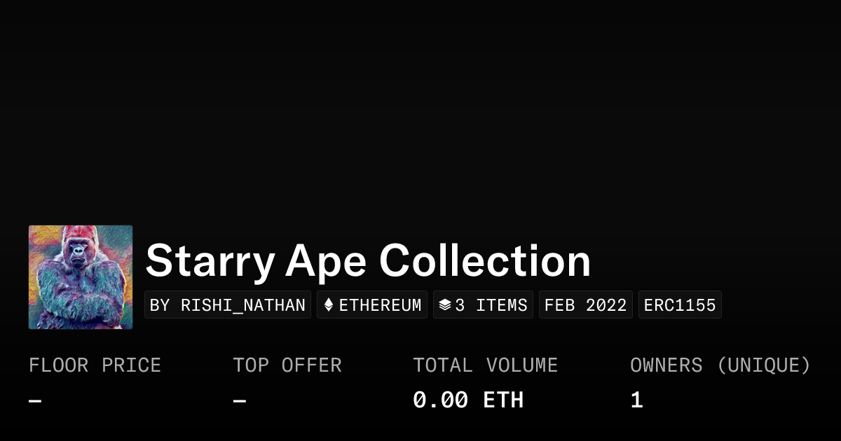 Starry Ape Collection - Collection | OpenSea