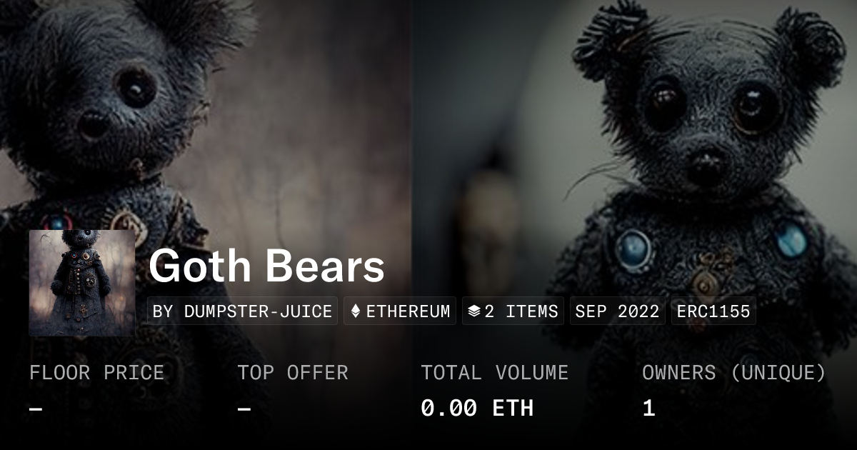 Goth Bears - Collection | OpenSea
