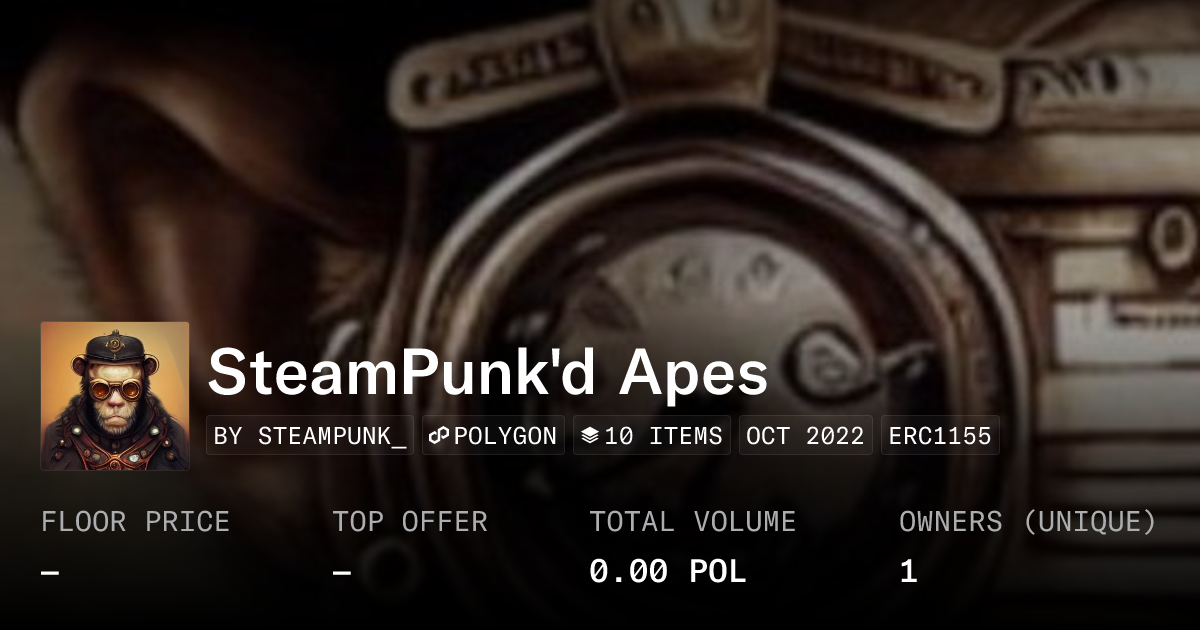 SteamPunk'd Apes - Collection | OpenSea