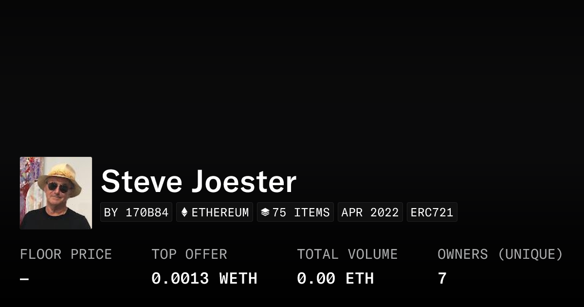 Steve Joester - Collection | OpenSea