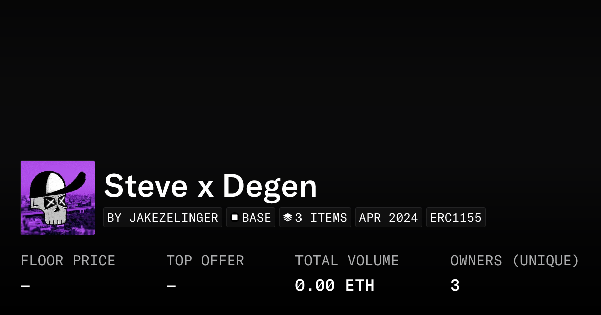 Steve x Degen - Collection | OpenSea