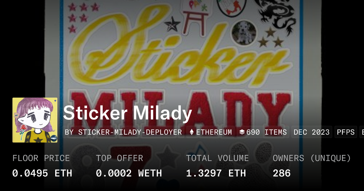 Sticker Milady - Collection | OpenSea