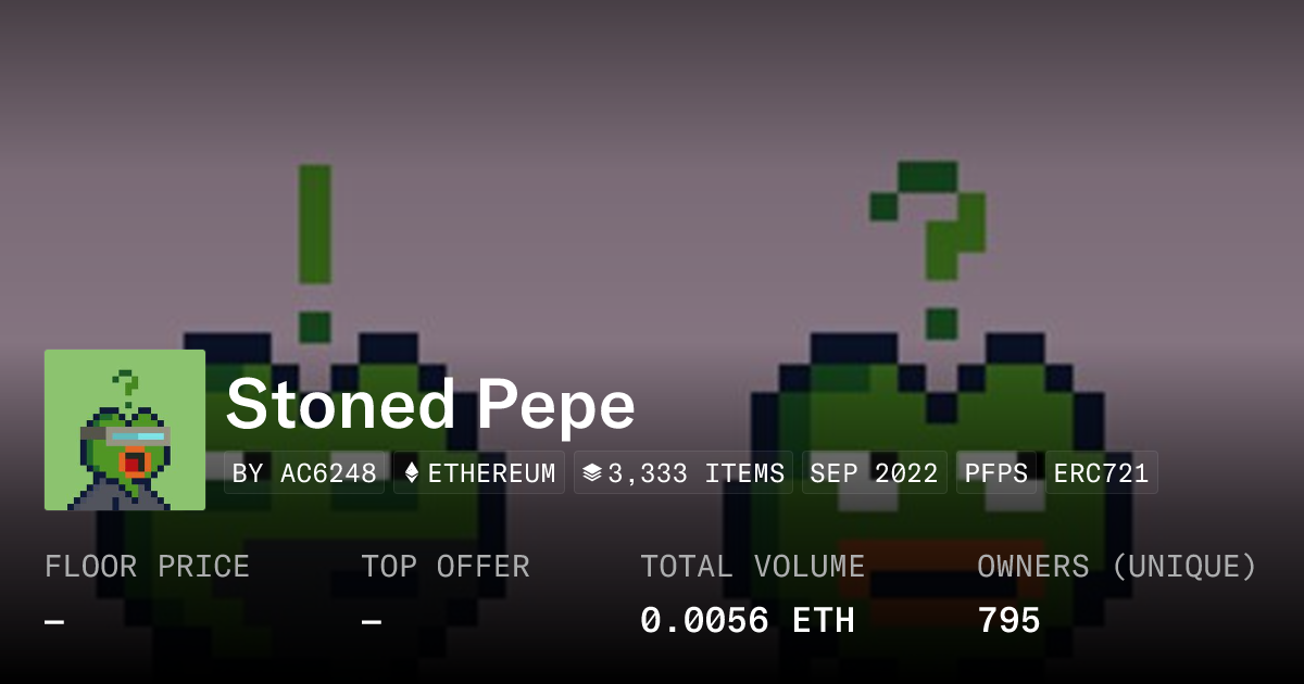 Stoned Pepe - Collection | OpenSea