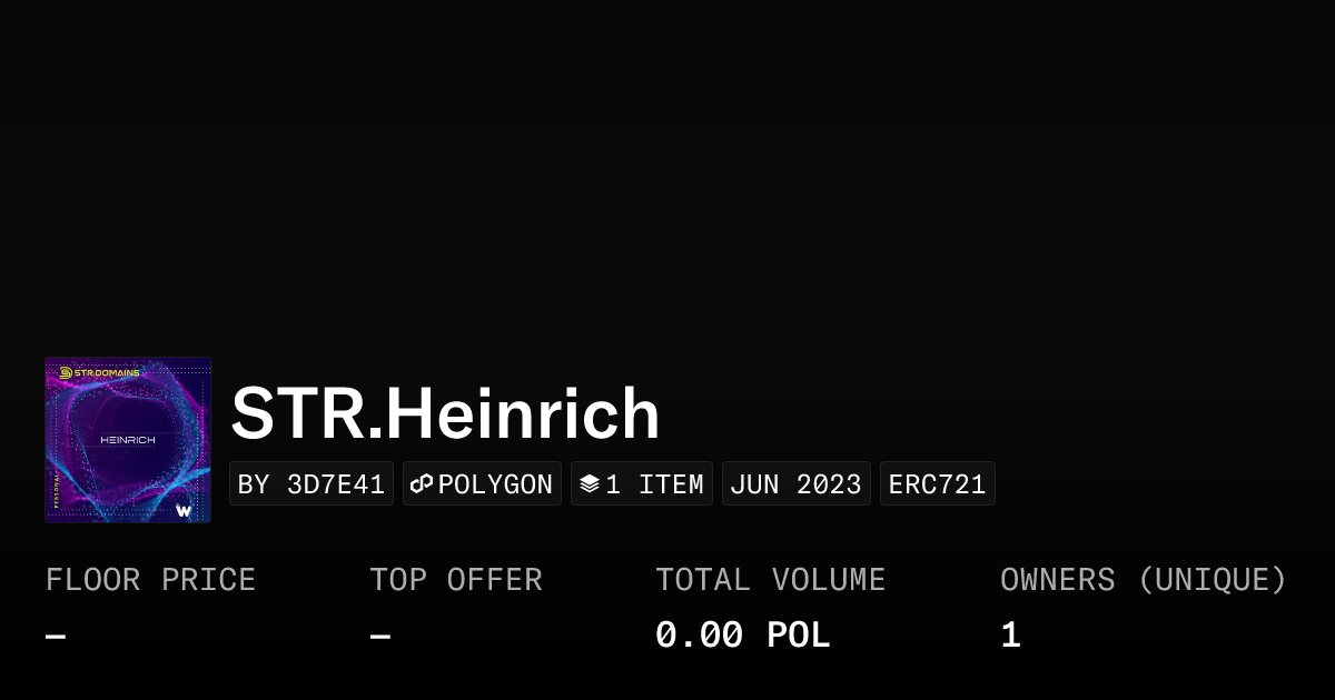 STR.Heinrich - Collection | OpenSea