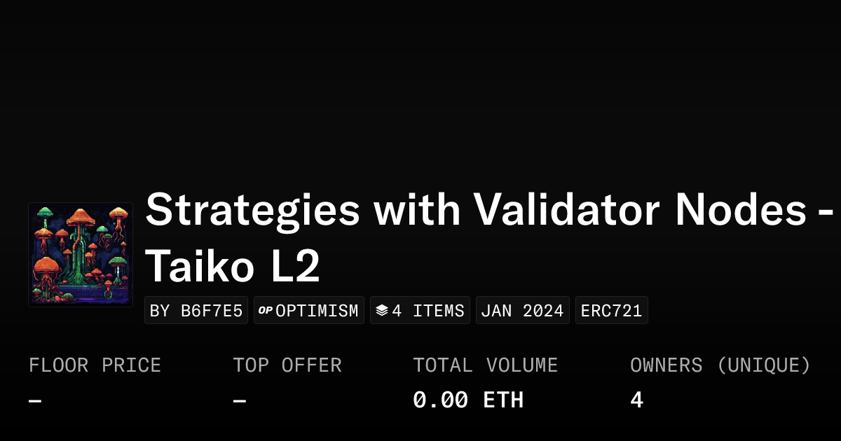 Strategies with Validator Nodes - Taiko L2 - Collection | OpenSea