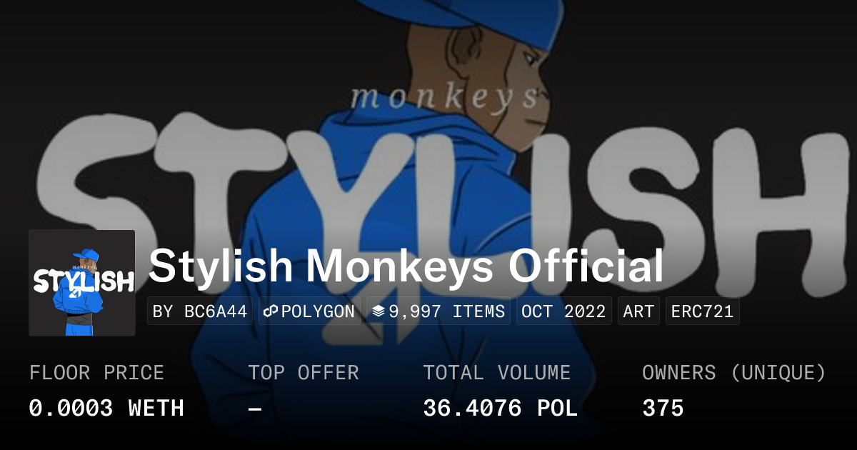 Stylish Monkeys Official - Collection | OpenSea