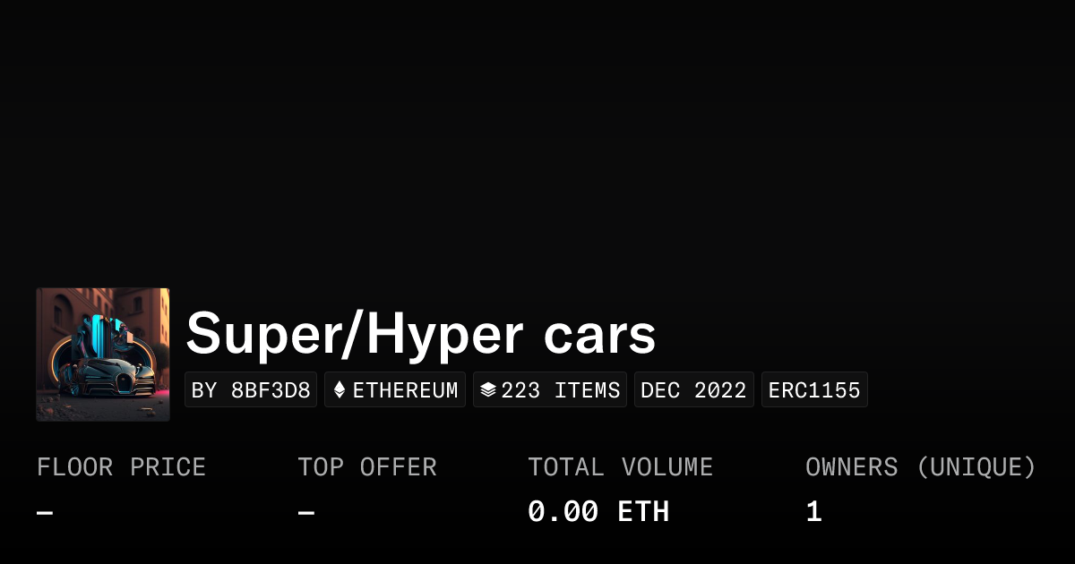 Super/Hyper cars - Collection | OpenSea