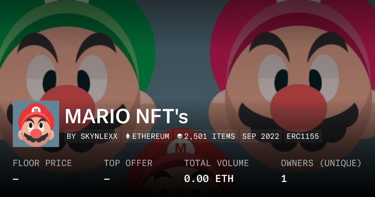 MARIO NFT's - Collection | OpenSea