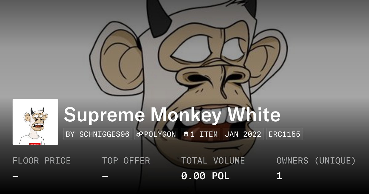 Supreme Monkey White - Collection | OpenSea