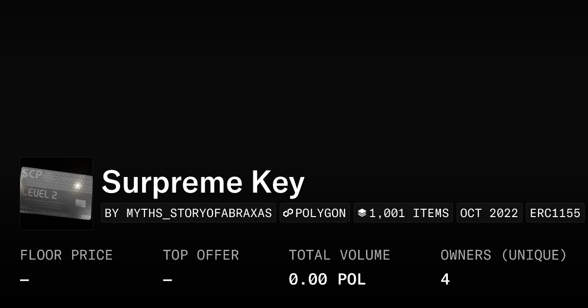 Surpreme Key - Collection | OpenSea