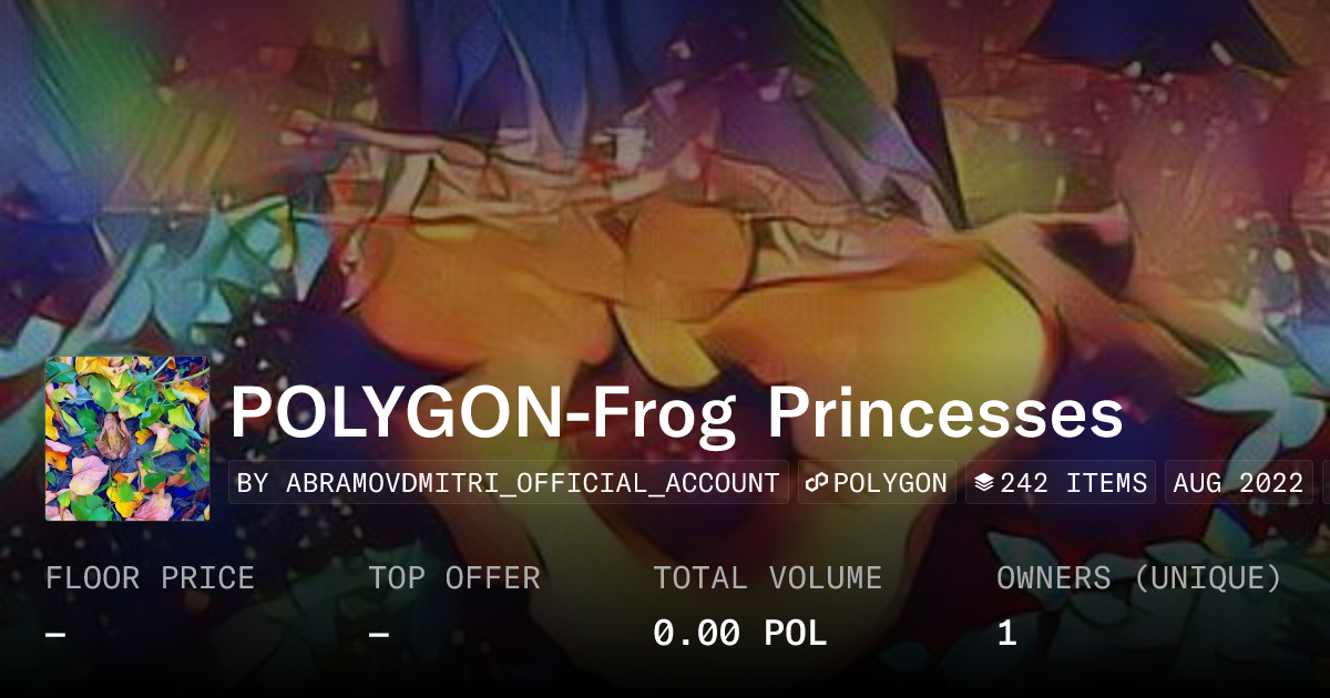 POLYGON-Frog Princesses - Collection | OpenSea