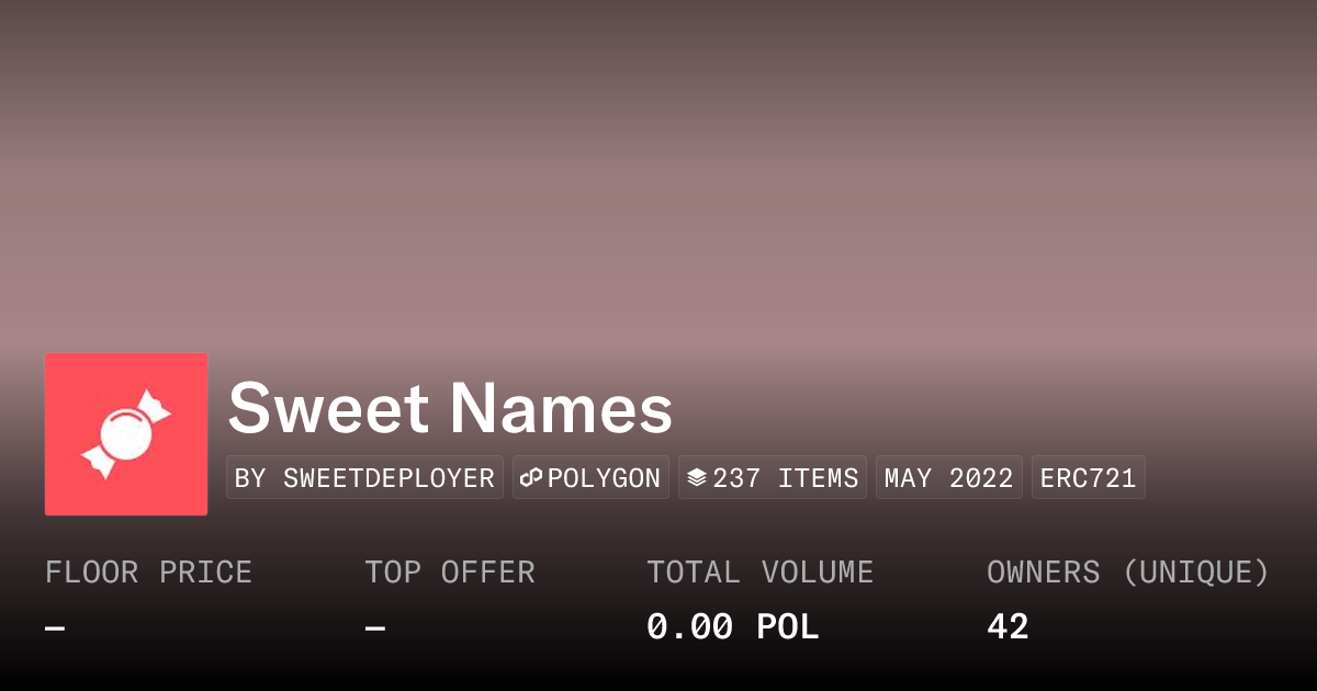 Sweet Names - Collection | OpenSea