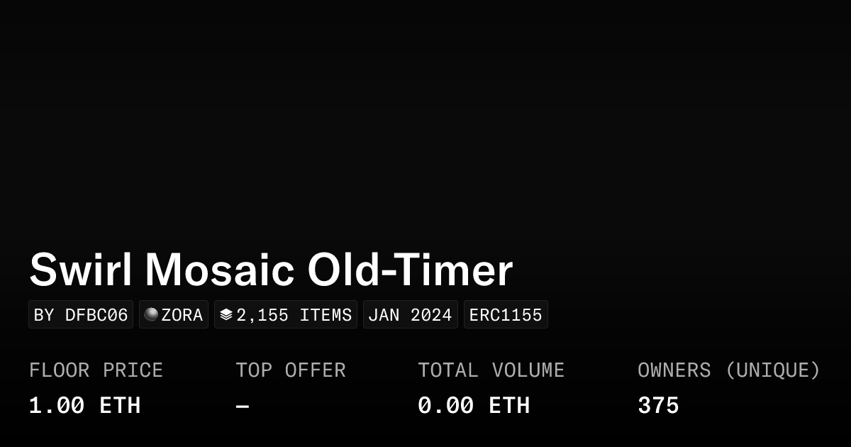 Swirl Mosaic Old-Timer - Collection | OpenSea