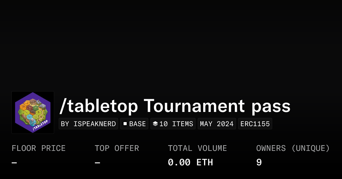 /tabletop Tournament pass - Collection | OpenSea