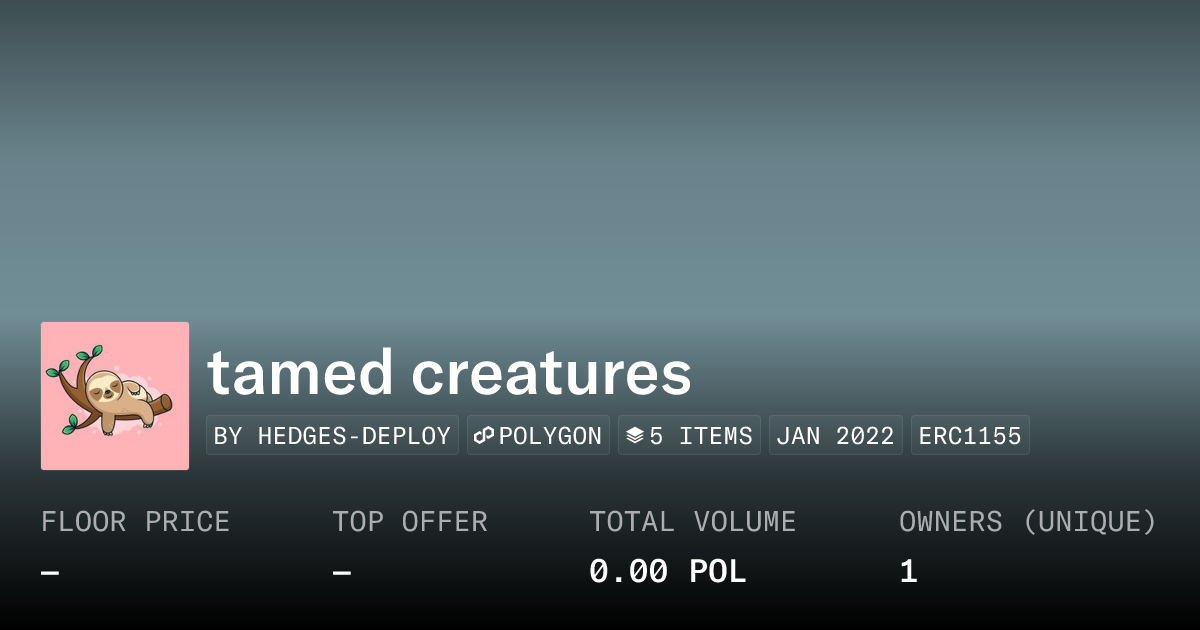 tamed creatures - Collection | OpenSea