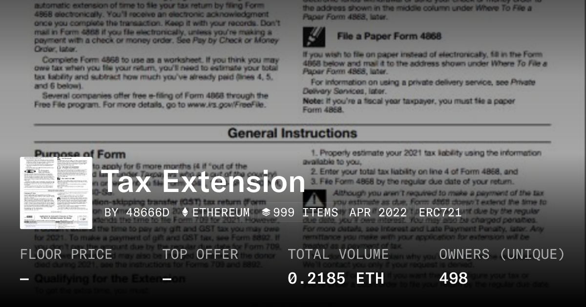 Tax Extension - Collection | OpenSea