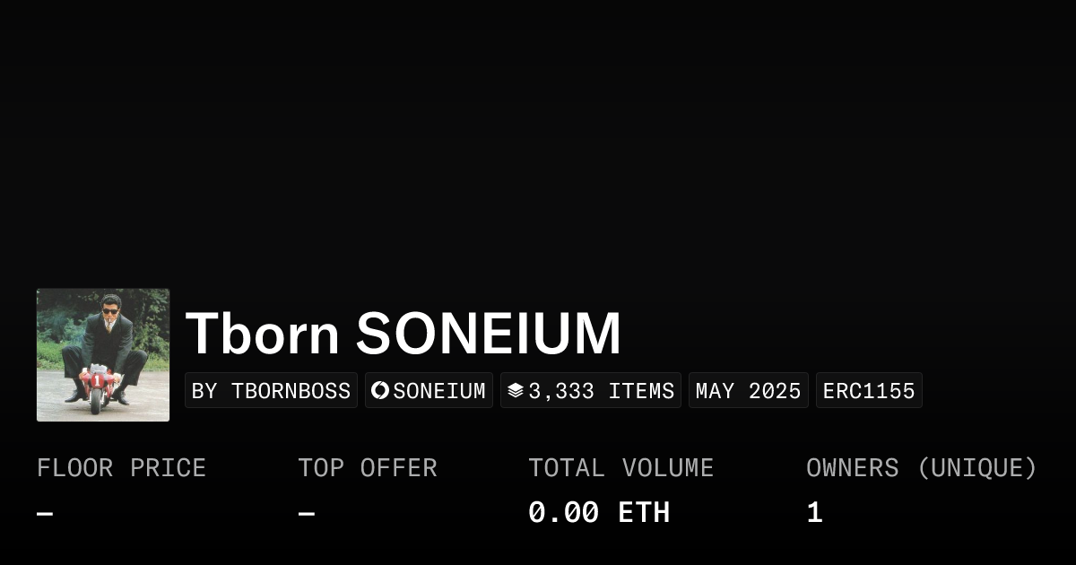 Tborn SONEIUM - Collection | OpenSea