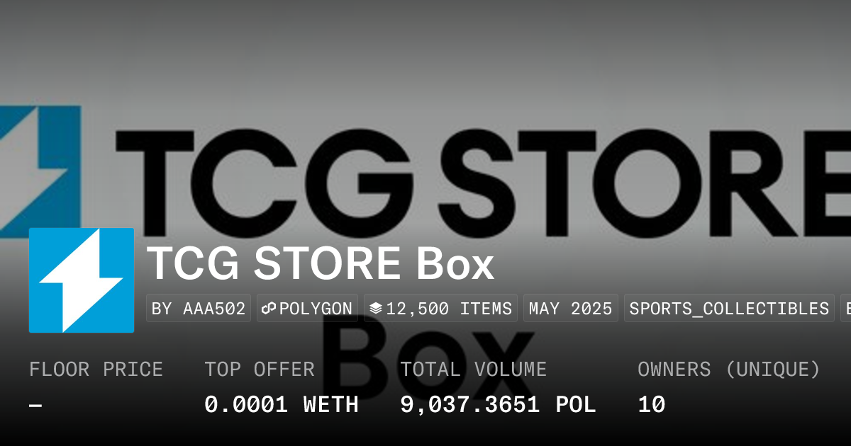 TCG STORE Box - Colección | OpenSea