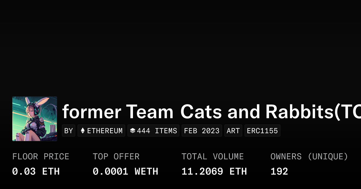 former Team Cats and Rabbits(TCR) - Collection | OpenSea