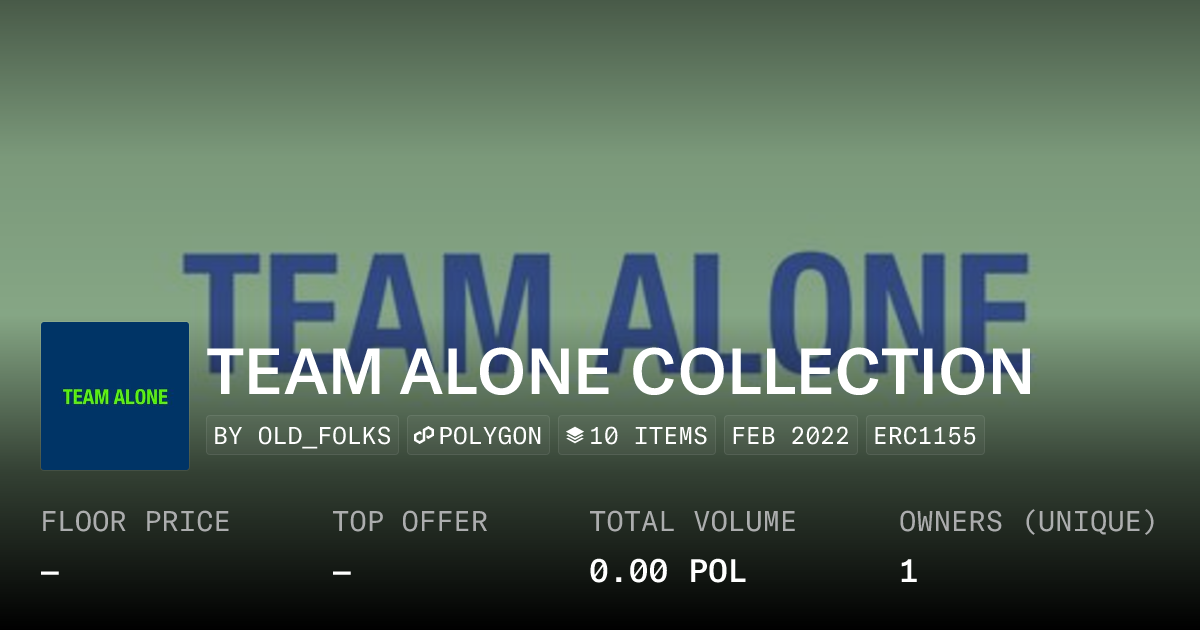 TEAM ALONE COLLECTION - Collection | OpenSea