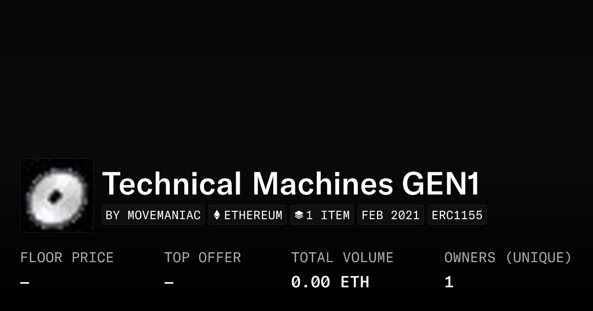 Technical Machines GEN1 - Collection | OpenSea