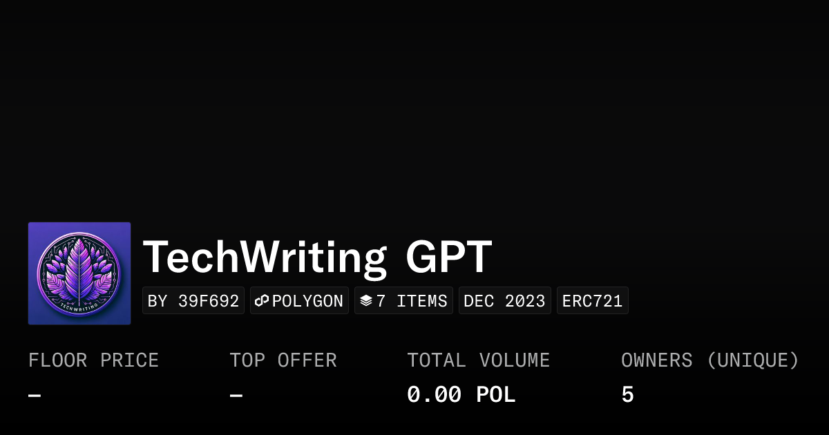TechWriting GPT - Collection | OpenSea