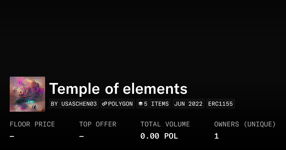 Temple of elements - Collection | OpenSea