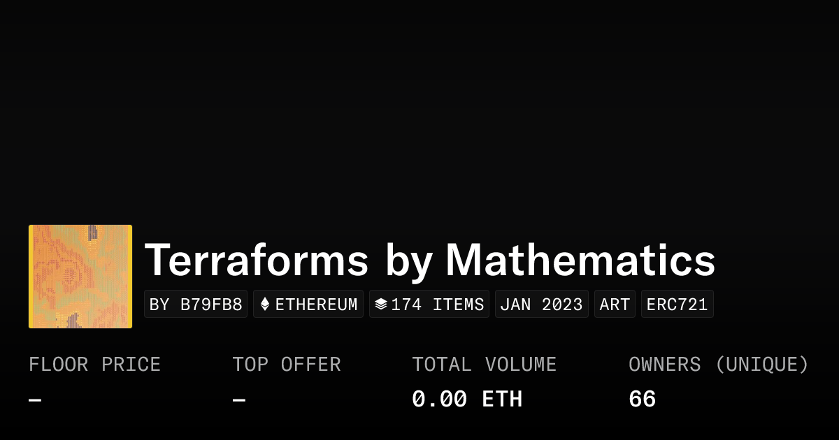 Terraforms by Mathematics - Collection | OpenSea