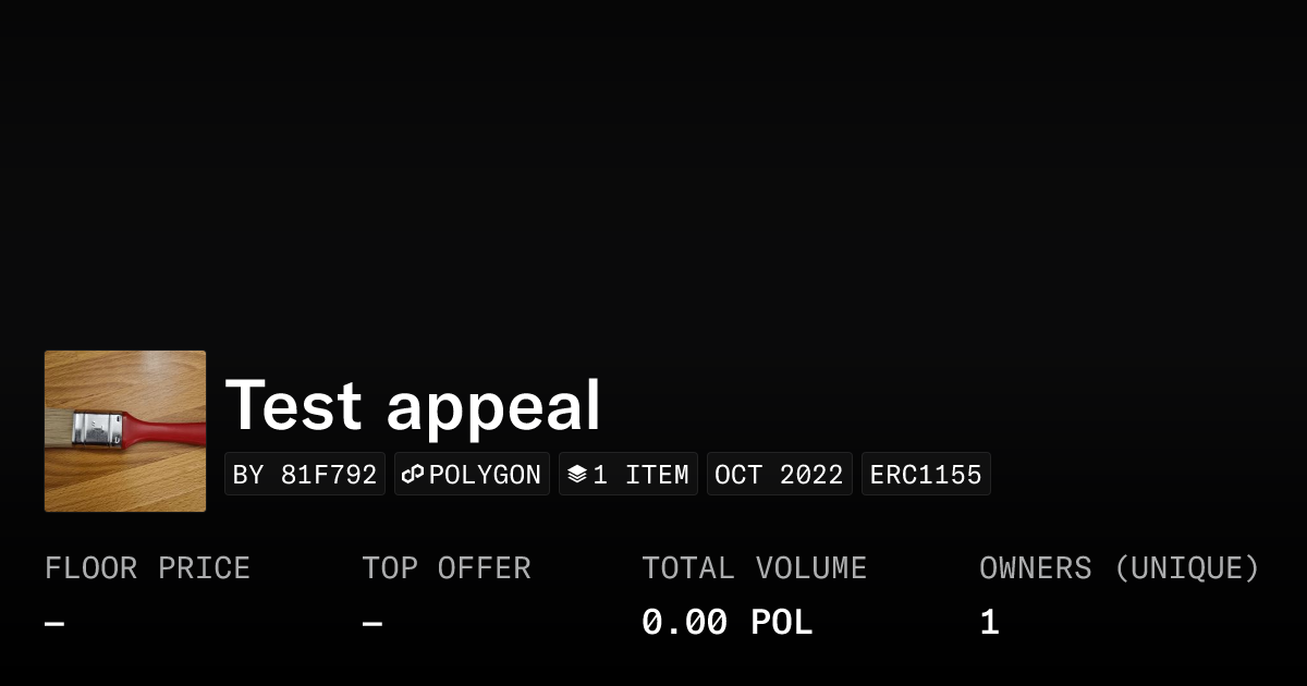 Test appeal - Collection | OpenSea