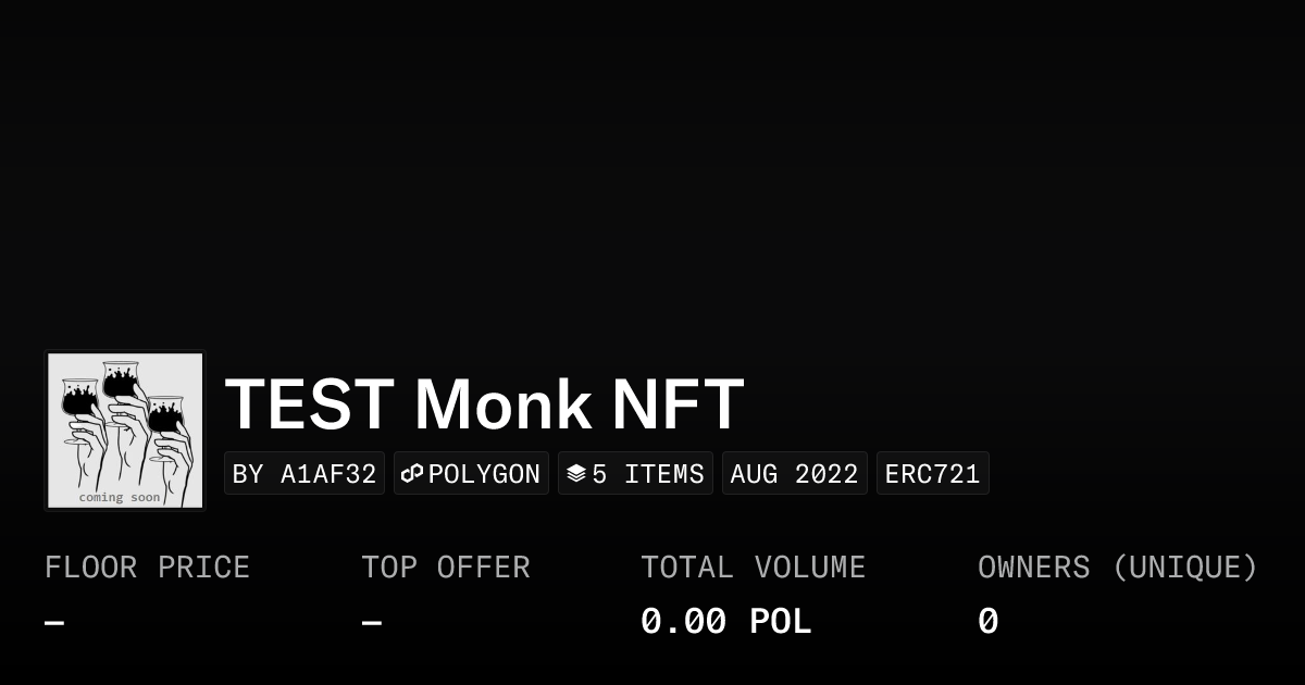 TEST Monk NFT - Collection | OpenSea