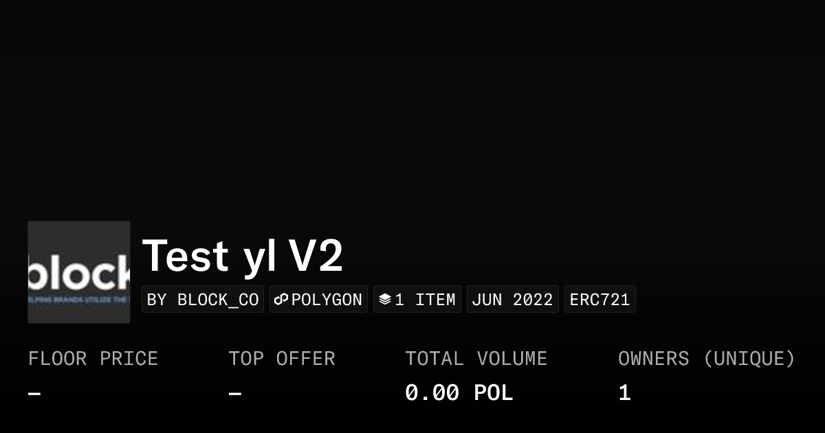 Test yl V2 - Collection | OpenSea