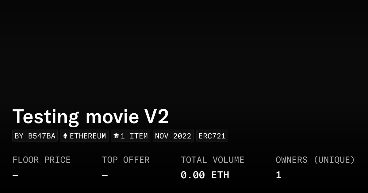 Testing movie V2 - Collection | OpenSea