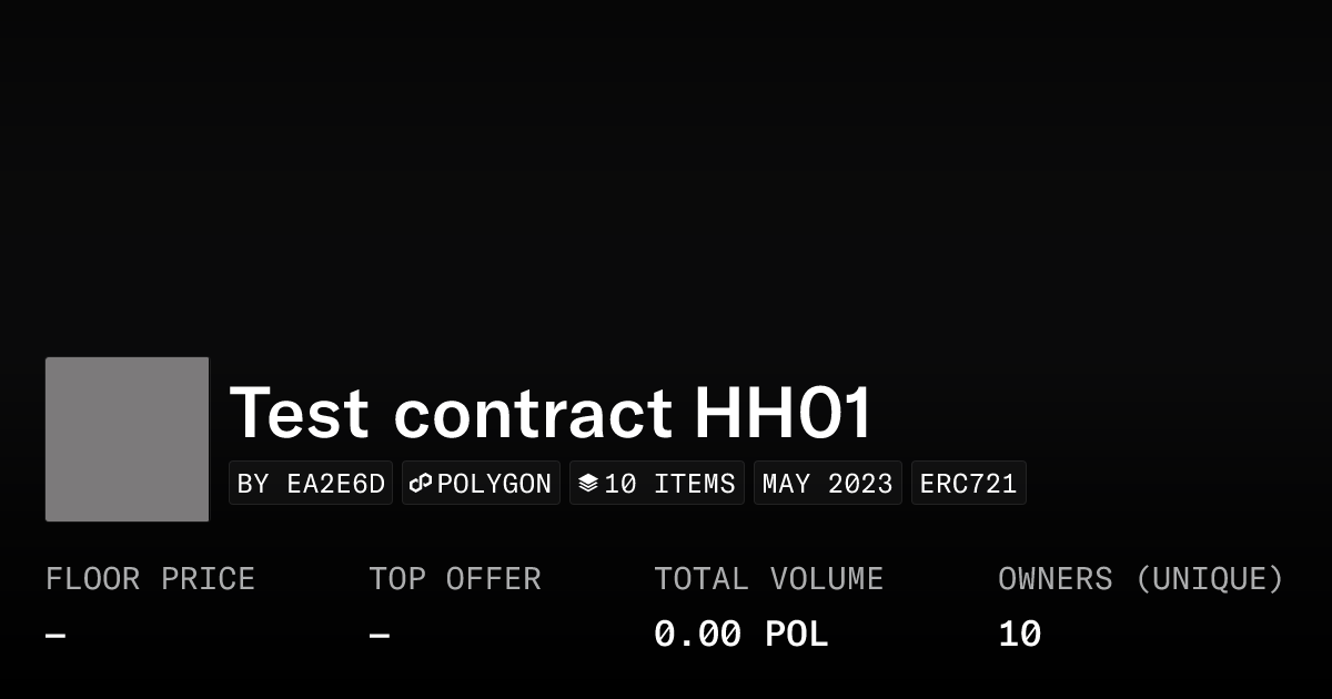 Test contract HH01 - Collection | OpenSea
