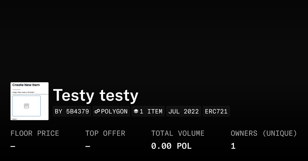 Testy testy - Collection | OpenSea