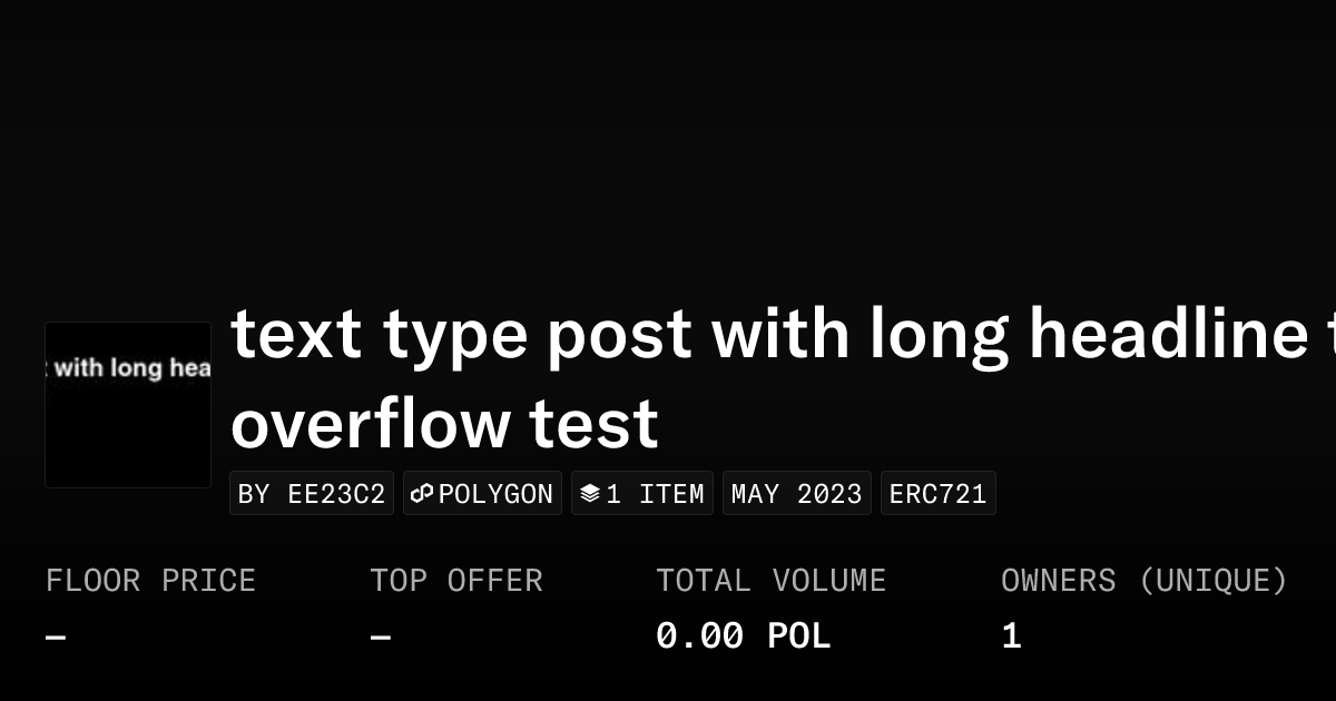 text type post with long headline title overflow test - Collection ...