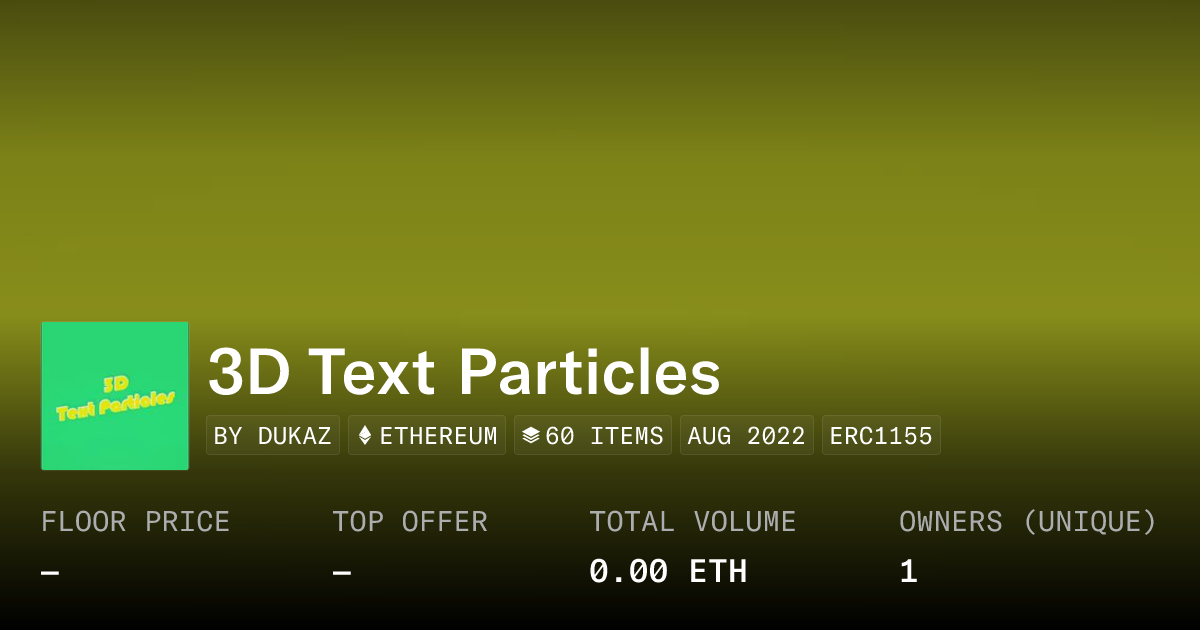 3D Text Particles - Collection | OpenSea